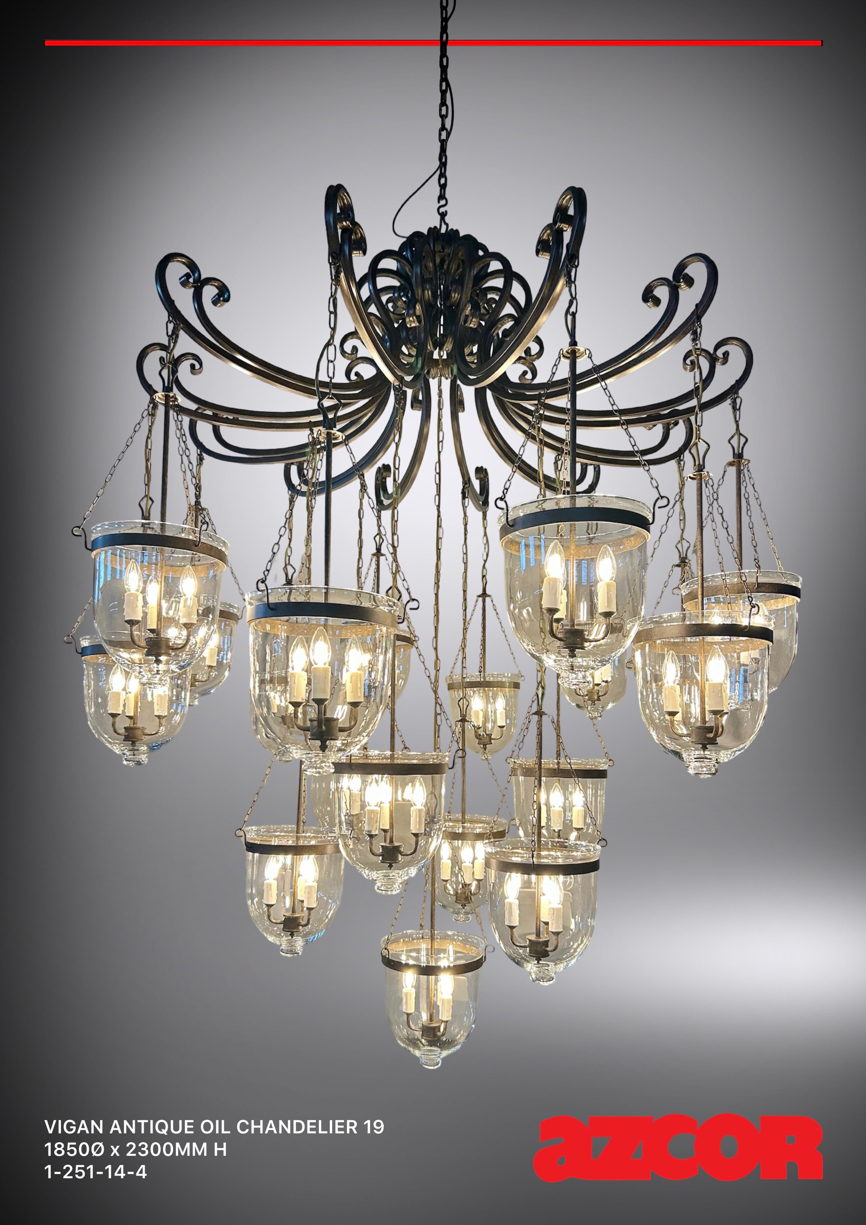 Vigan Antique Oil Chandelier 19