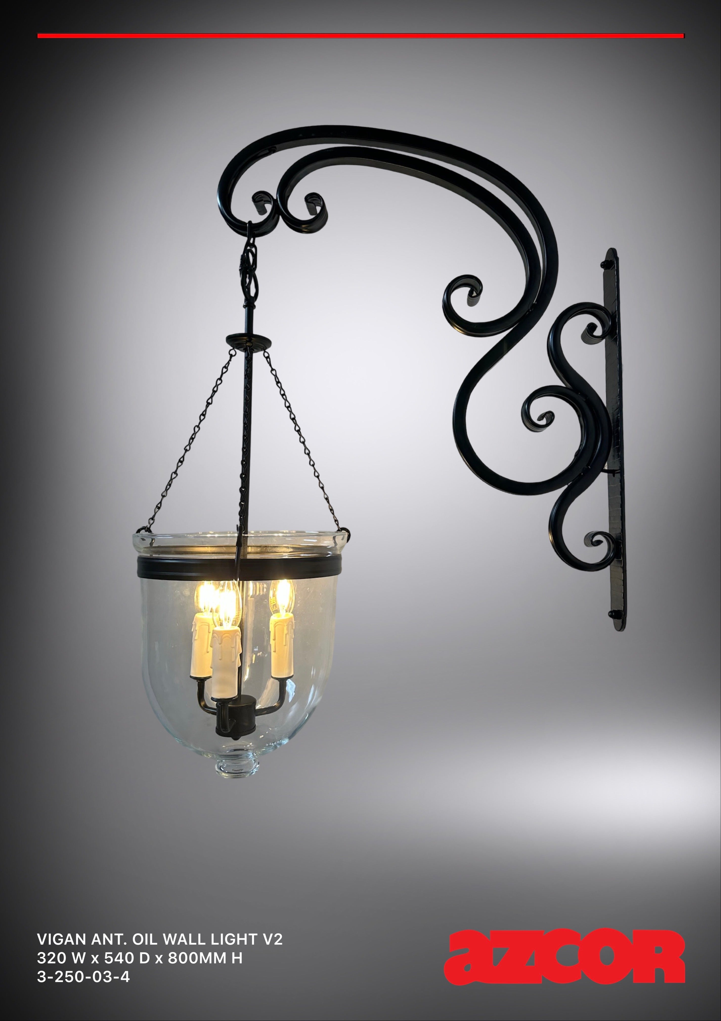 Vigan Antique Oil Glass Wall Light V2