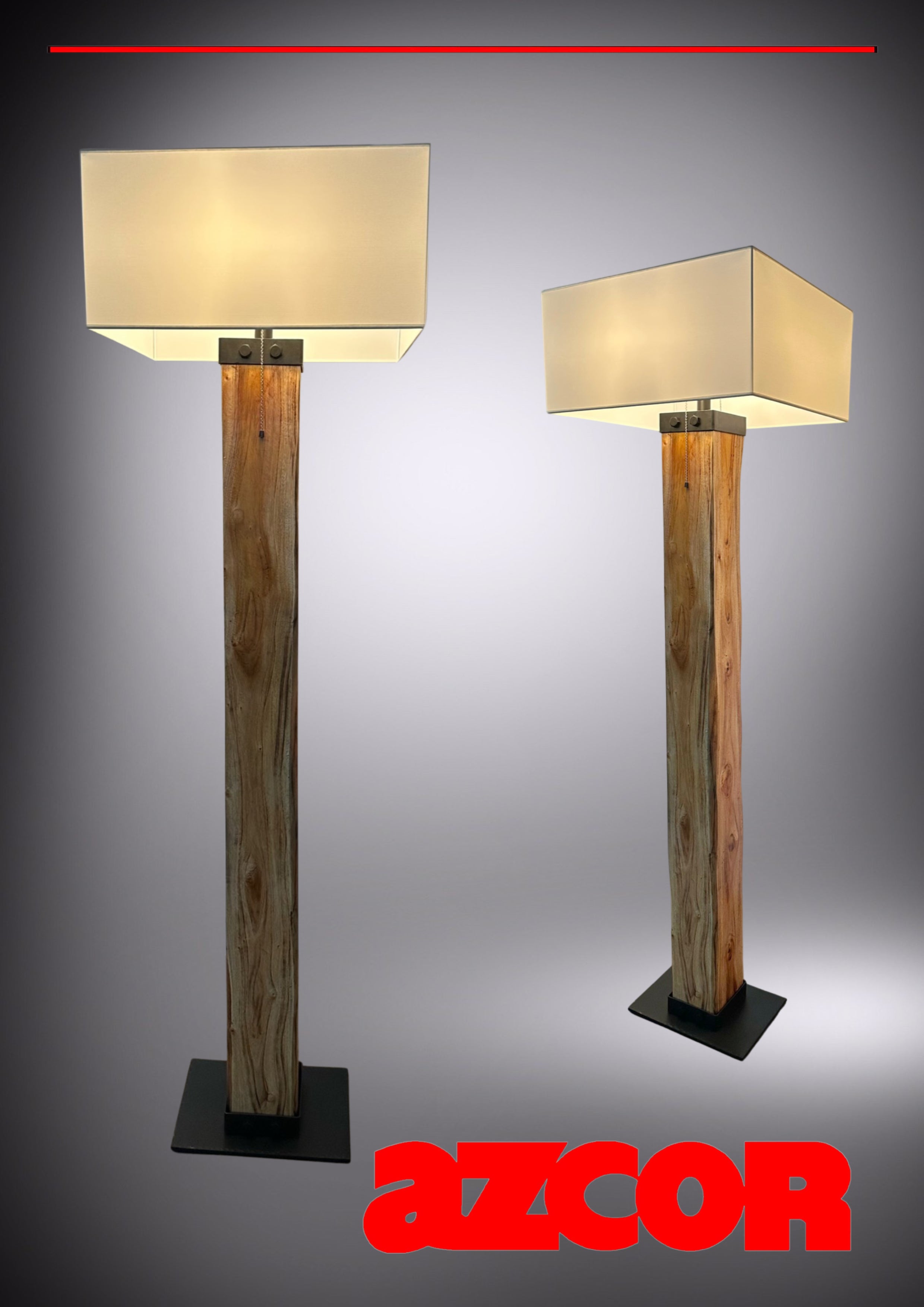Reclaimed Wood Floor Lamp Rustic Country Cottage Floor Lamp With Tree
